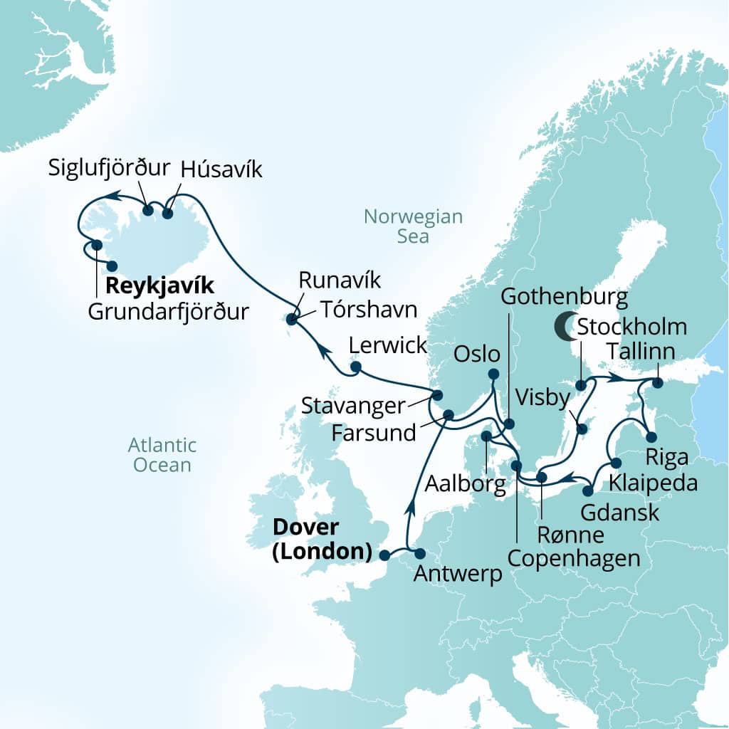 28-Day Norwegian Fjords, Baltic Nights & Faroe Islands Cruise Itinerary | Seabourn